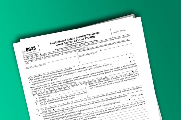 Form 8833 Filing Requirements & Exceptions | U.S. Tax Treaty Benefits